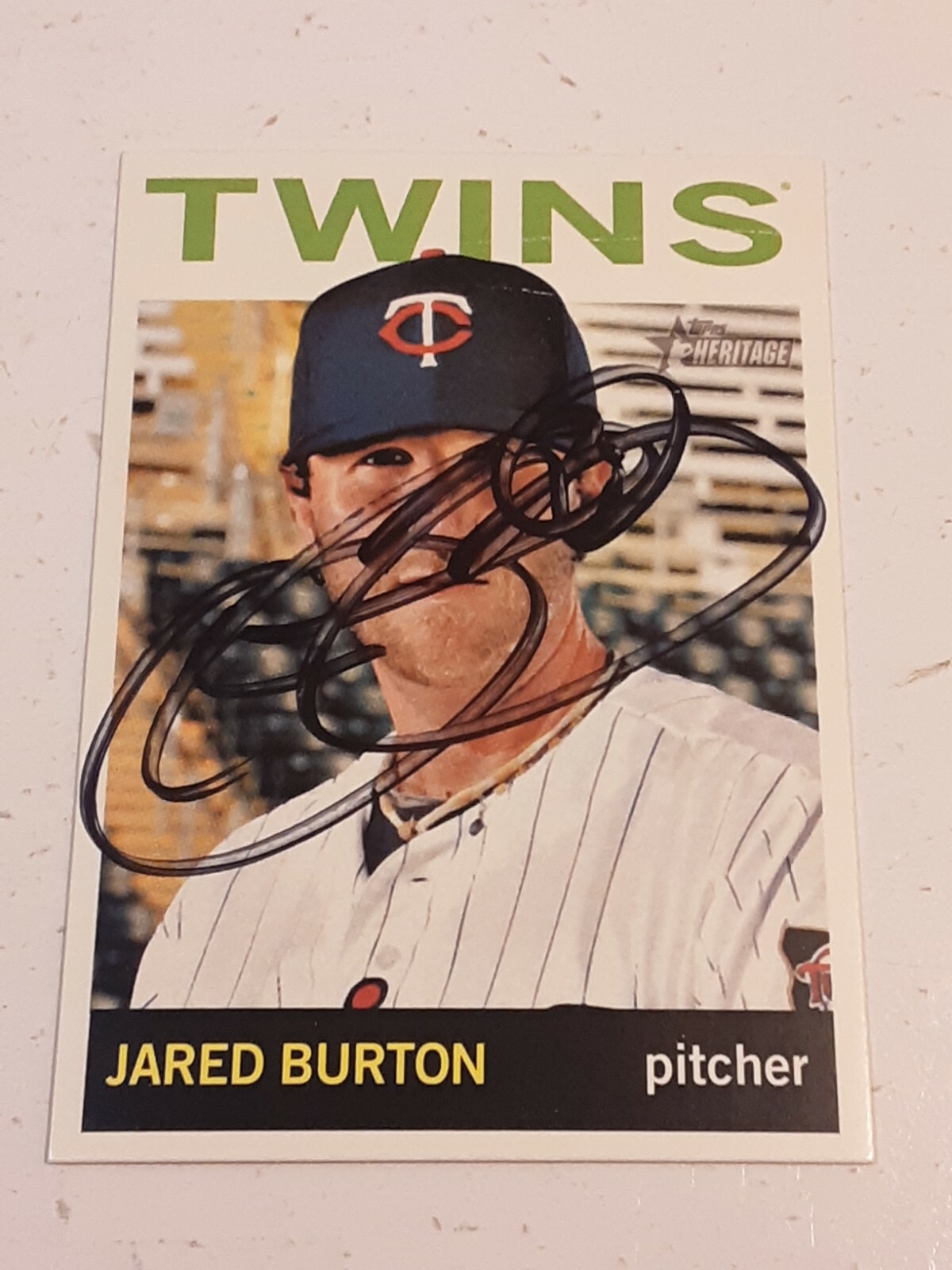 Jared Burton Minnesota Twins 2013 Topps Heritage Autograph Card #386 ...