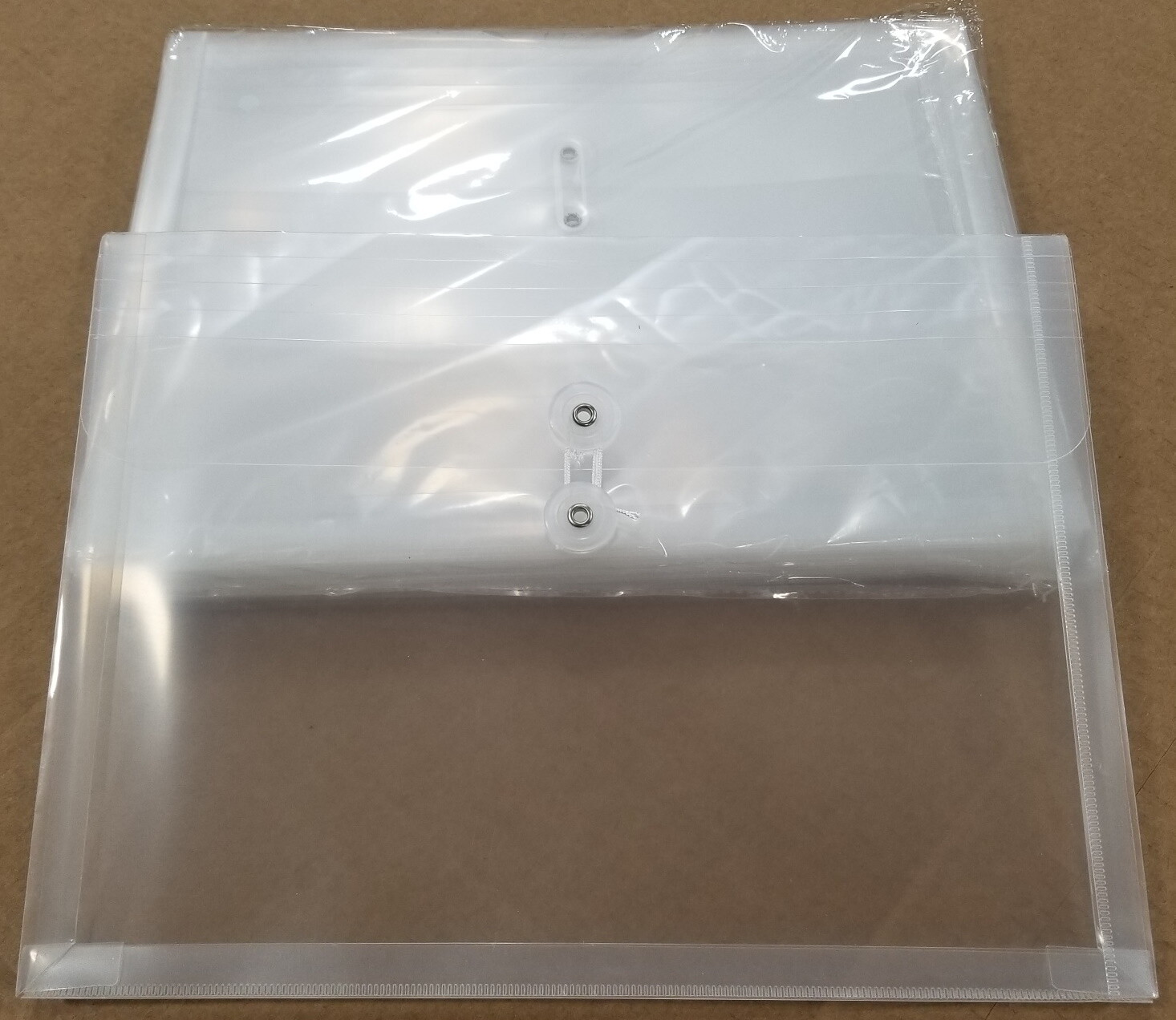 13"x9" Expandable Plastic Envelope w/String-Tie Closure Clear (6-Pack ...