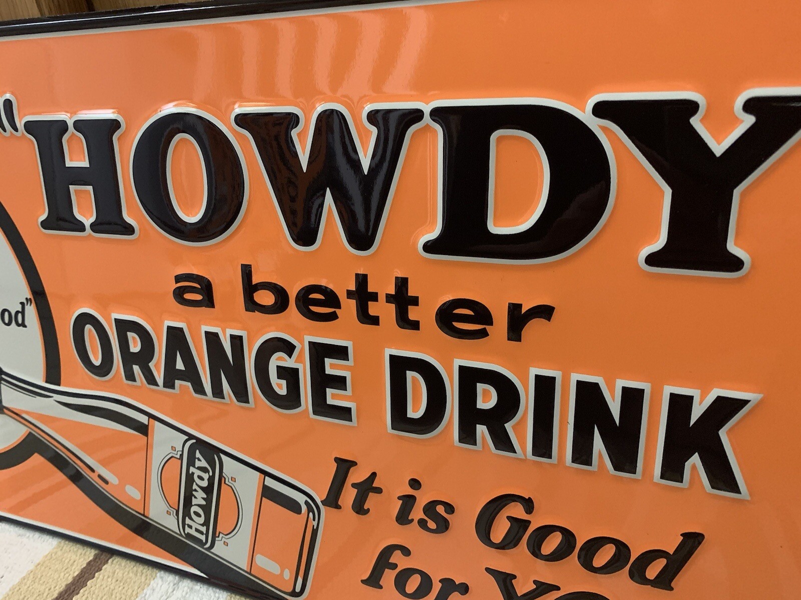 Howdy Orange Drink Soda Sign Metal Bottle Cap Bar Pub Vintage Style ...
