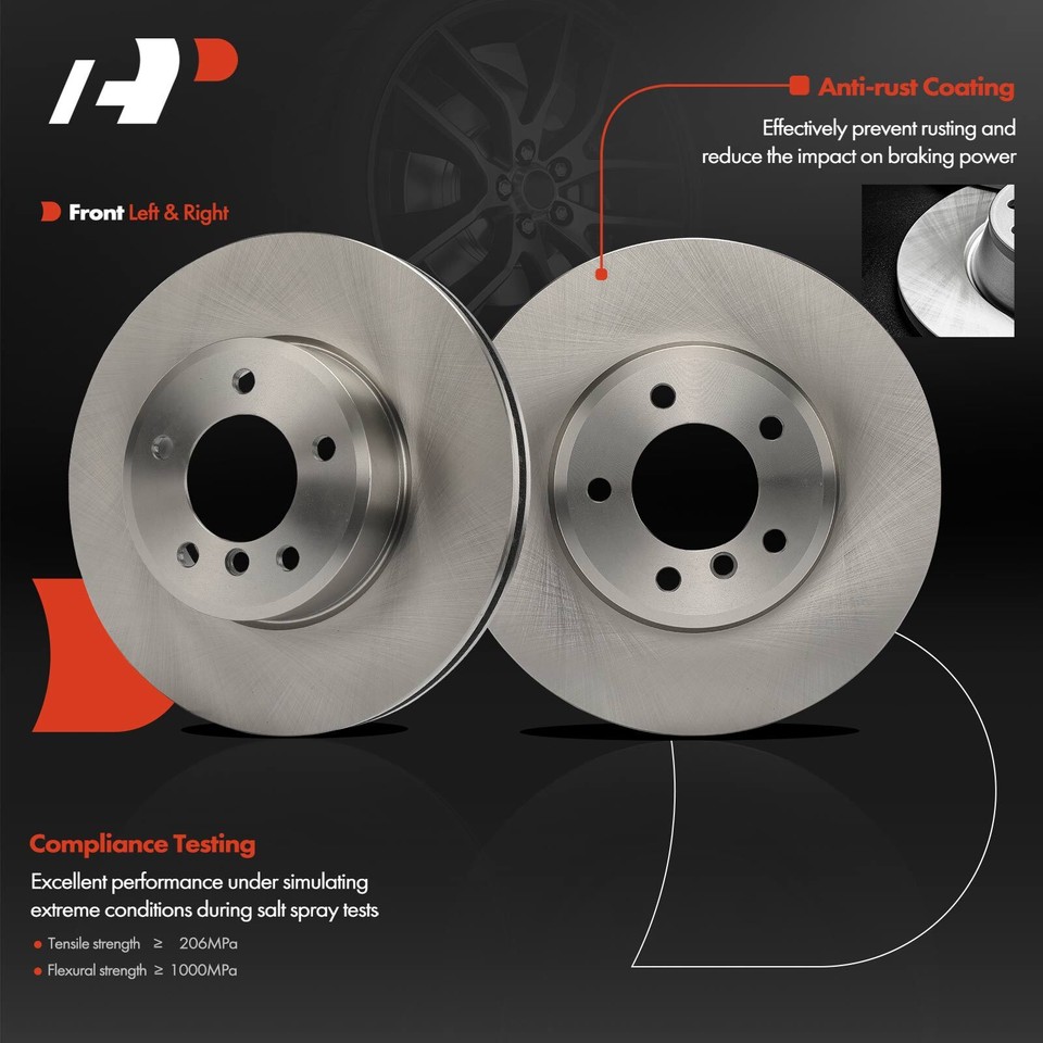 2pcs Disc Brake Rotors Front Side for BMW 525i E60 2004-2007 525xi 528i ...