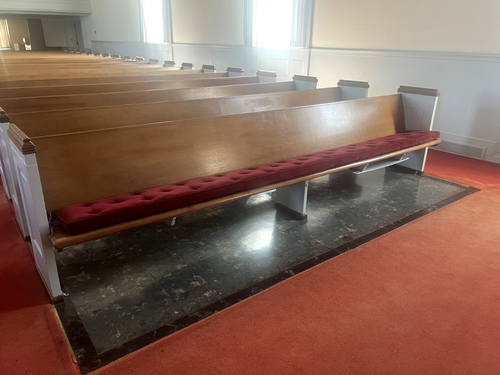 Walnut Church Pews with Red Cushions 9 ft. | eBay