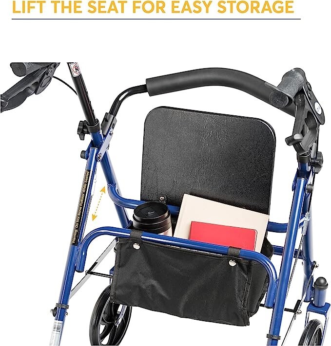Rollator Walker Drive Medical 4-Wheel With Seat & Removable Back ...