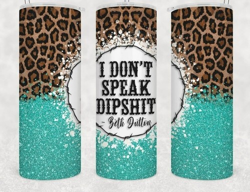 Yellowstone Beth Dutton Design Leopard 20oz Skinny Tumbler Double ...