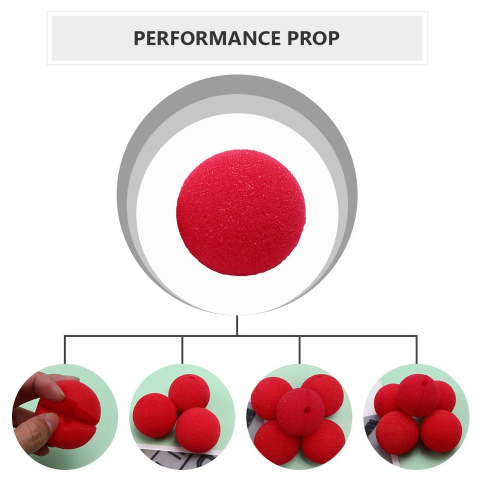 2 Pieces Red Rubber Clown Nose Sponge Ball Miss Work Foam Circus | eBay