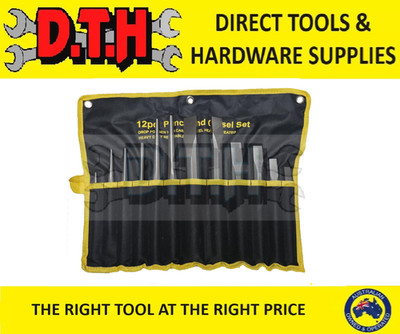 12 PIECE CHISEL AND PUNCH SET COLD CHISELS TAPER PIN & CENTRE PUNCH ...