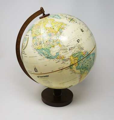 Globemaster 12 Inch Globe 2000 Millenium White Relief World Map Raised ...