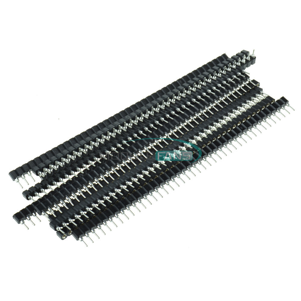 20PCS 40Pin 2.54mm Single Row Round Female Pin Header Socket gold ...