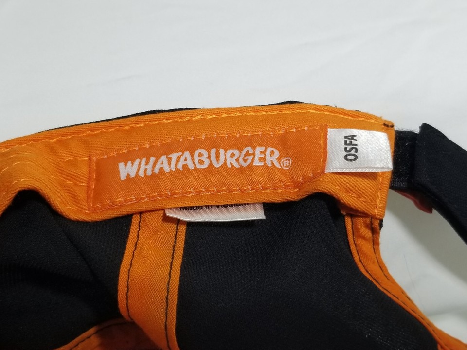 Whataburger Cap Hat Embroidered Black Adjustable Baseball Style | eBay