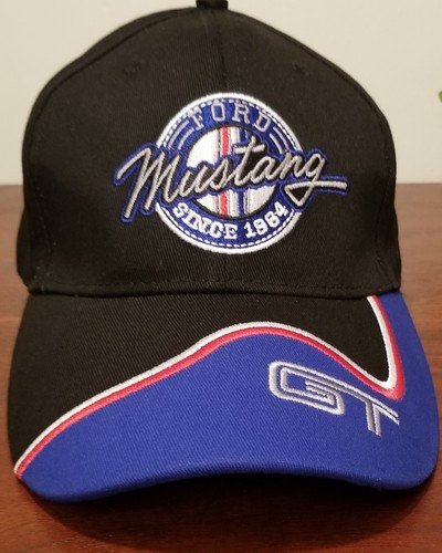 Ford Mustang Since 1964 Logo Hat / Cap - Black & Blue w/ GT Emblem | eBay