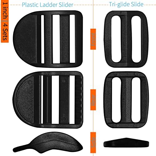 Ladder Slider Buckle for 1" Webbing: 4 Set Plastic Ladder Lock Buckles ...