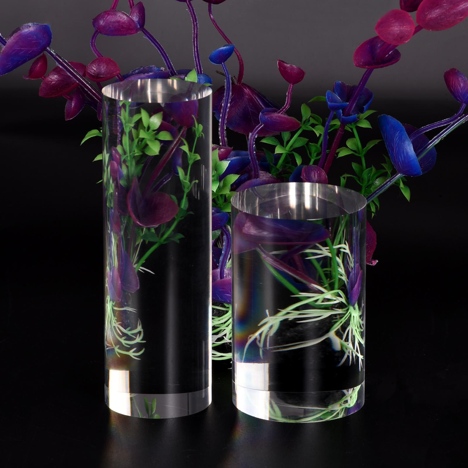 Clear Acrylic Solid Cylinder Round Display Riser, 3.1 Inches x 2 Inches ...