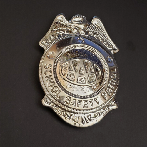 Vintage AAA School Safety Patrol Badge Metal Silver Tone | eBay