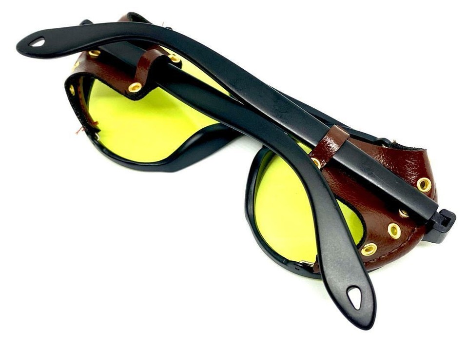 Men's RETRO STEAMPUNK Cyber SUNGLASSES Goggles Round Black Frame ...