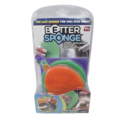Better Sponge Anti-bacterial Silicone Kitchen Cleaner Sponge 3pk BRAND ...