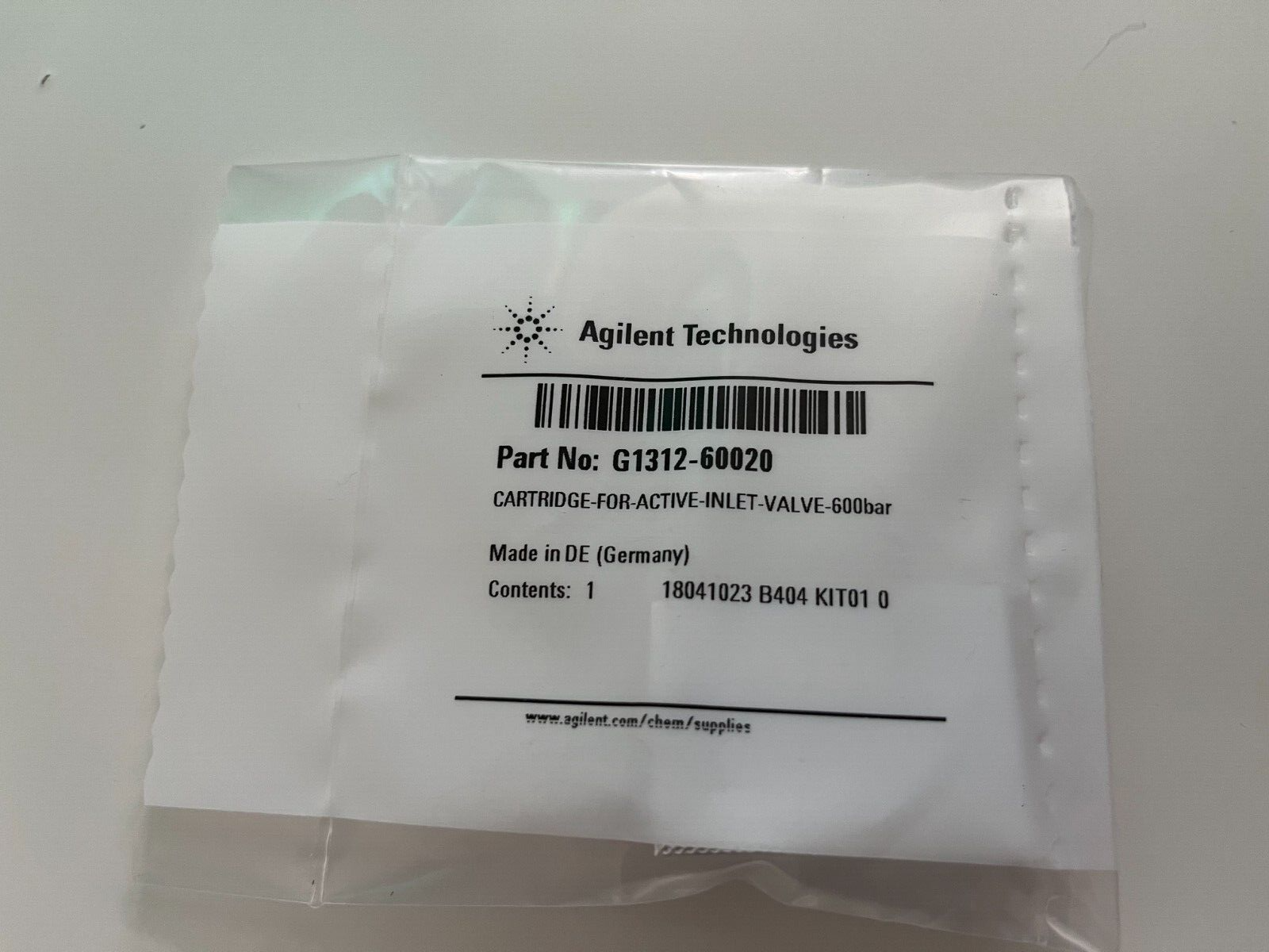 Agilent Active Inlet Valve Cartridge 600 bar for G1312B for sale online ...