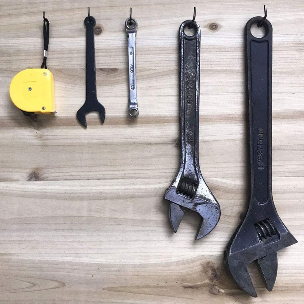 50pcs Home Gold Hooks Wall Hanging Screw Hooks Right-Angle 7 Shape L ...