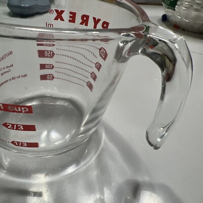 Vintage PYREX One Cup/250 ML Glass Measuring Cup J Handle | eBay