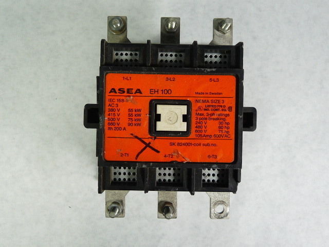 ABB EH-100-AF Contactor 3P 105A 600V 110/120VAC 50/60Hz for sale online ...