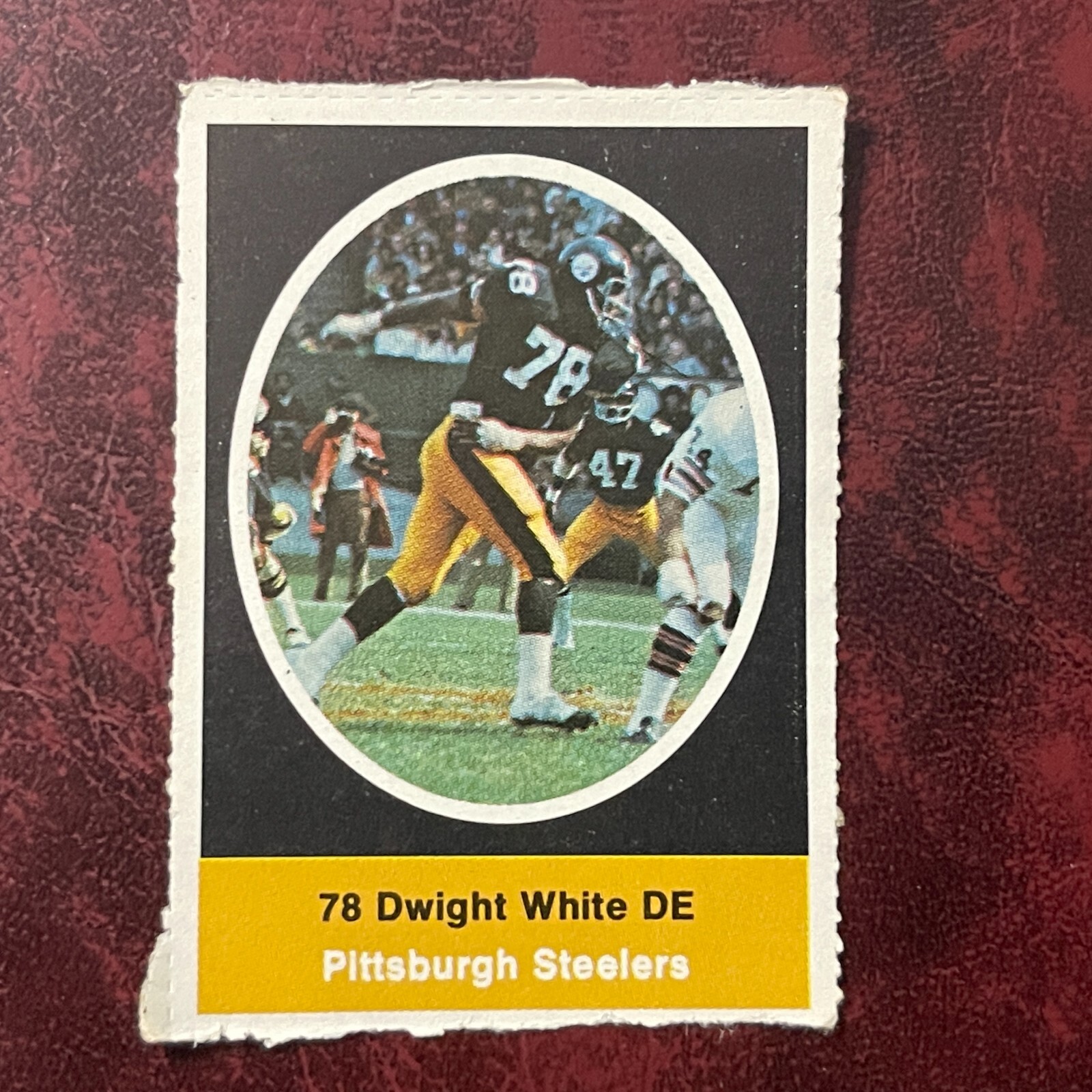1972 Sunoco NFL Action Set DWIGHT WHITE ROOKIE Stamp PITTSBURGH ...