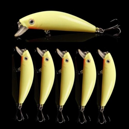 10PCS Fishing Lure Luminous Night Glow Crankbait Minnow Bait Saltwater ...