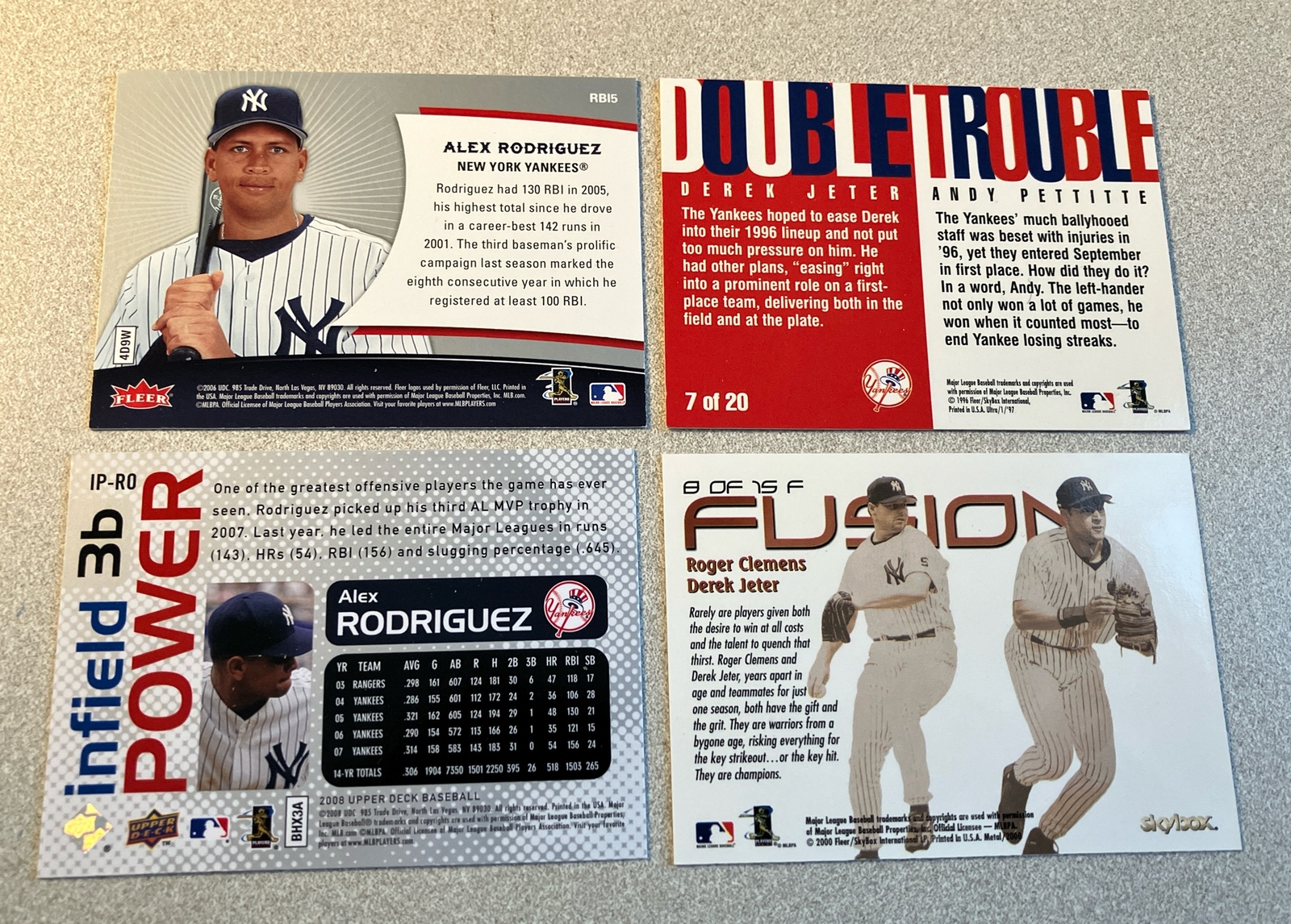 New York Yankees MLB Derek Jeter & Alex Rodriguez Insert Lot 4 Cards | eBay