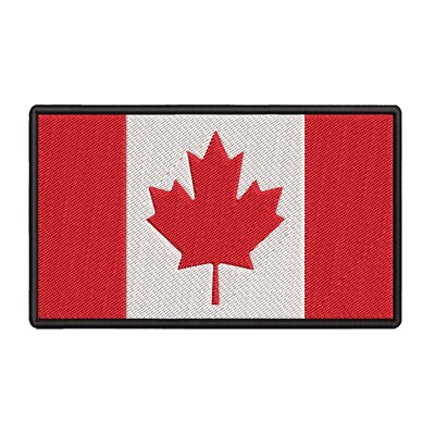 CANADIAN FLAG PATCH EMBROIDERED IRON-ON CANADA EMBLEM MAPLE LEAF ...