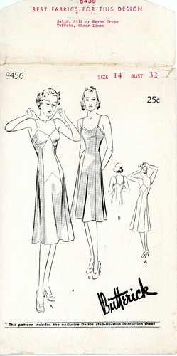 Vintage 1940s Butterick 8456 Princess Slip Women 2 styles Sewing ...
