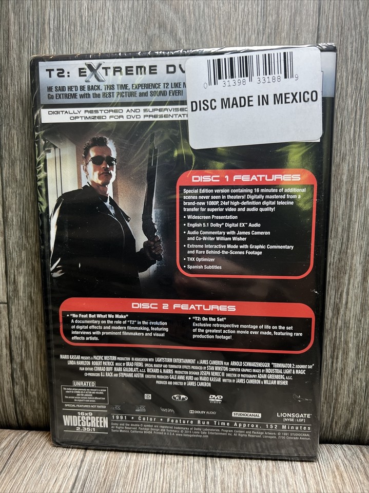 Terminator 2 Judgment Day Extreme DVD 2 Disc Set Brand New Sealed ...