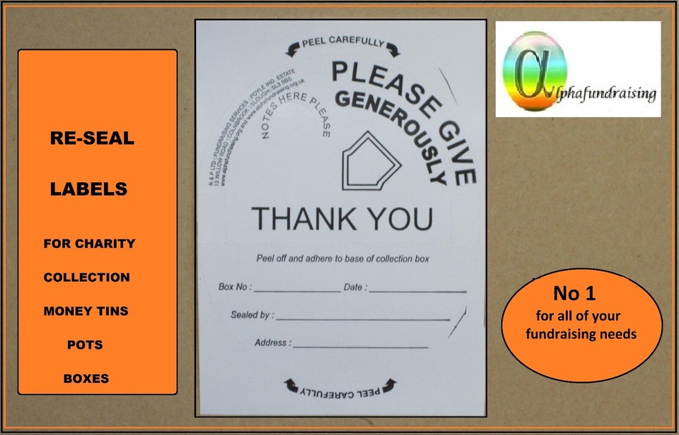 CHARITY DONATION COLLECTING MONEY TIN/POT/BOX INCL.LABELS/P&P EX.LABS ...