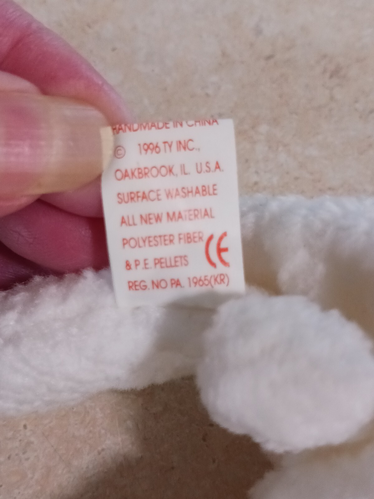 1996 TY BEANIE BABY FLEECE RETIERD ! RARE ! | eBay