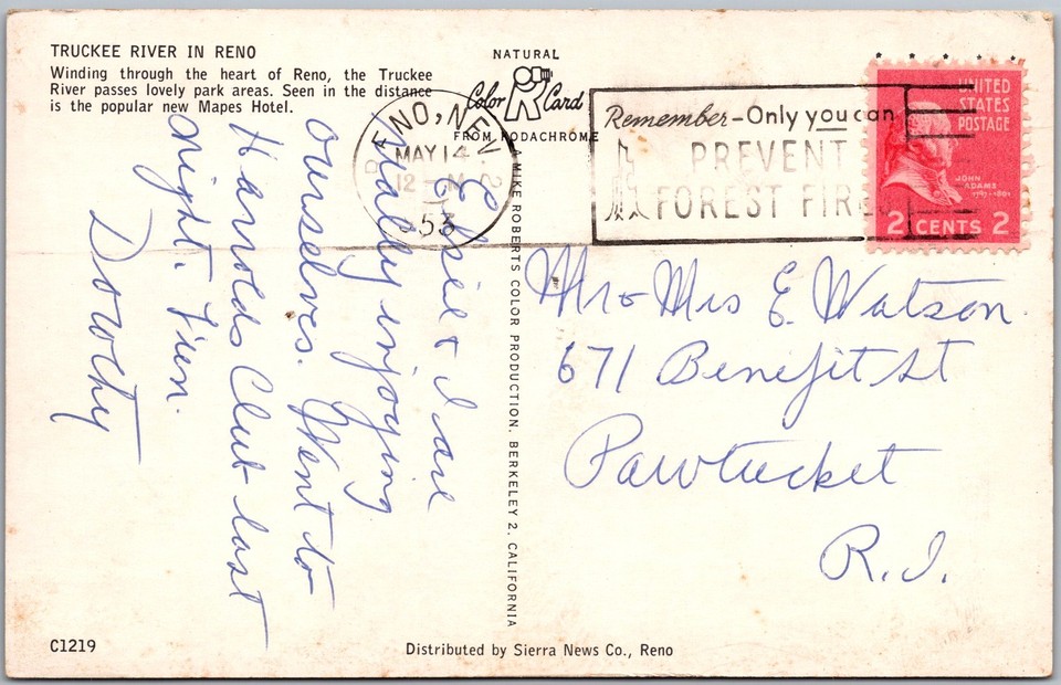 Vintage Postcard Mapes Hotel and Truckee River View Reno, NV 1950s | eBay