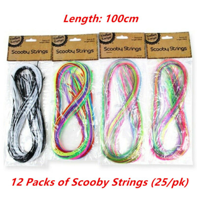12 Packs SCOOBY STRING 25/PK 100cm Colours Kids Craft Art Jewellery ...