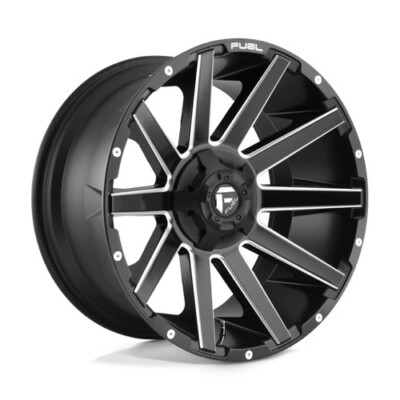 4-Fuel 1PC D616 CONTRA 20X9 5X114.3/5x127 01 78.10 MATTE BLACK MILLED ...