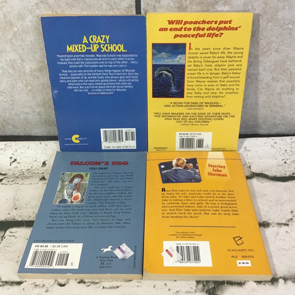 Vintage 90's Chapter Books Lot Of 4 Fiction Reading Falcons Egg Dolphin ...