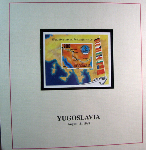 Yugoslavia Souvenir Sheet Foreign 40th Anniv. of the Danube Conference ...