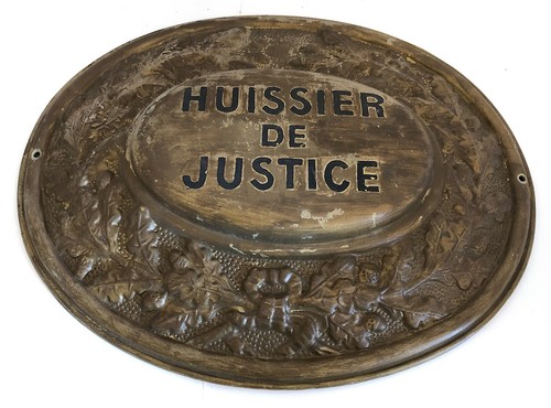Authentic Vintage Original Large French Court Bailiff Sign Huissier de ...