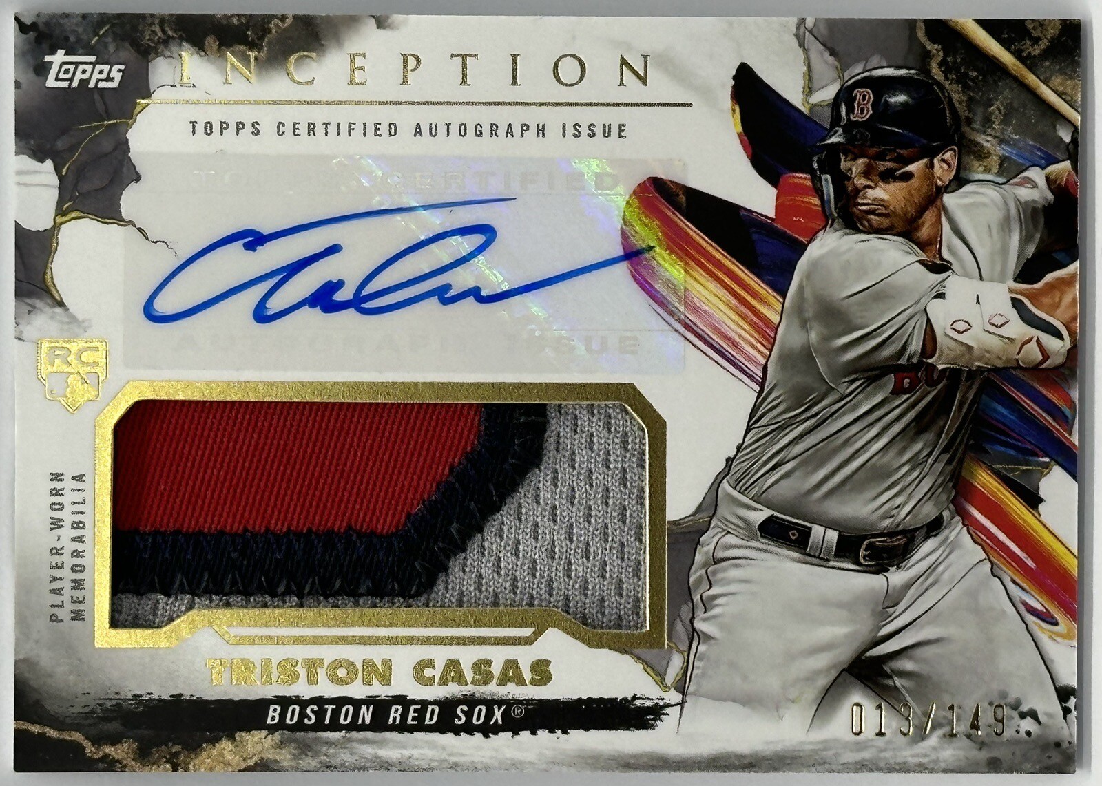 2023 MLB Topps Inception Triston Casas 3 Color Rpa Patch Auto /149 RC ...