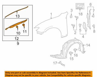 53807-24010 Toyota Reinforcement sub-assy, front fender, top rh ...