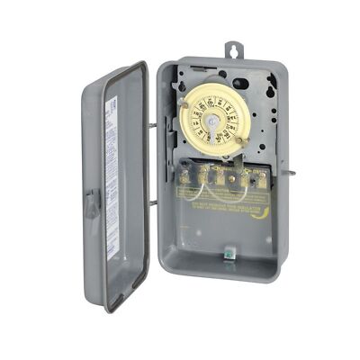 Intermatic T104R 208-277-Volt DPST 24 Hour Mechanical Time Switch with ...