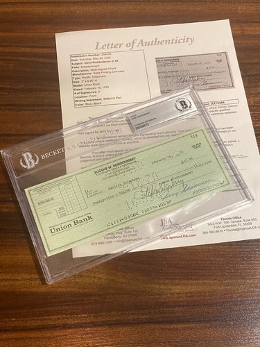 Gene Roddenberry Star Trek Autograph Signed Personal Check Beckett JSA ...