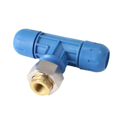 2" FASTPIPE TUBING TO 3/4" FEMALE NPT REDUCING TEE FOR COMPRESSED AIR ...