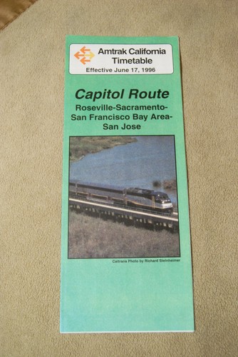 Amtrak - Capitol Route - Timetable - June 17, 1996 | eBay