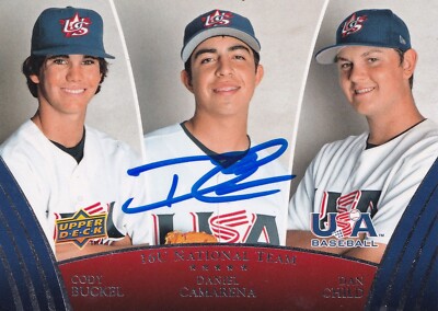 Daniel Camarena Signed 2008-09 USA Baseball Rookie Card #42 RC Padres ...