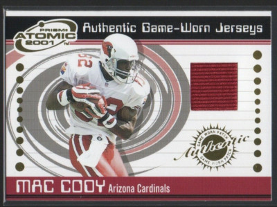 Mac Cody 2001 Pacific Prism Atomic Jerseys #1 Arizona Cardinals Memphis ...