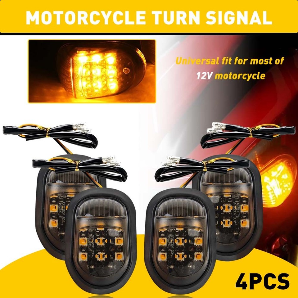 2-4 Motorcycle Flush Mount LED Turn Signal Indicator Light Blinker Dirt ...