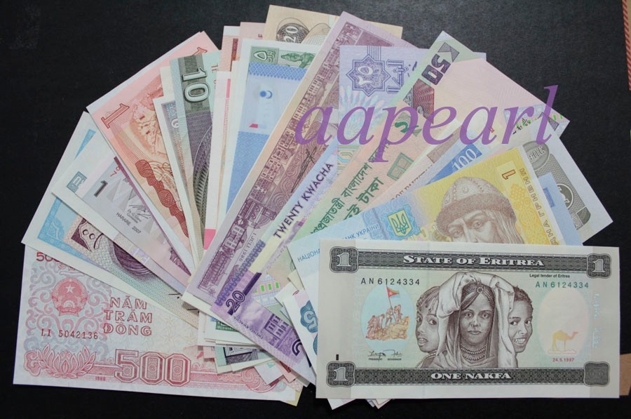 100 Pcs Different World Banknotes Paper Money Foreign UNC Rare ...