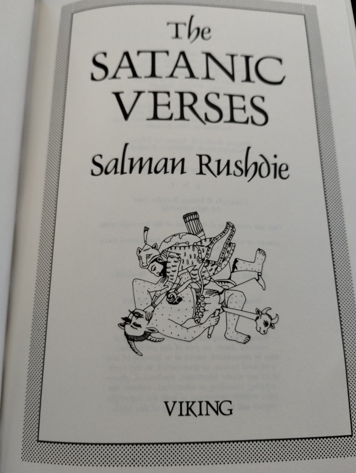 The Satanic Verses by Salman Rushdie (1989, Hardcover) VINTAGE 1ST ...