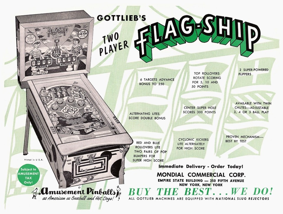 1957 Gottlieb Flag Ship / Flag-Ship Pinball Machine Rubber Ring Kit | eBay