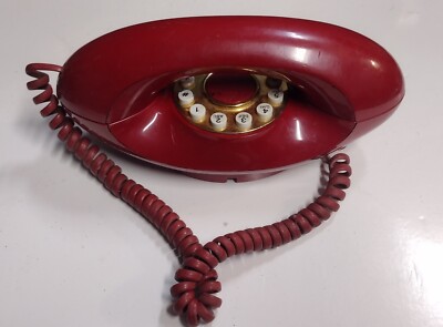 Vintage 70's Space Age Genie Phone Red / Gold Push Button Retro ...