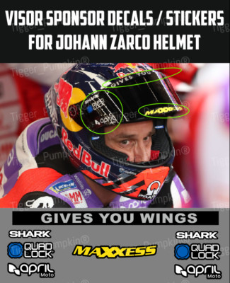 Visor Decals Stickers for Johann Zarco Helmet | eBay